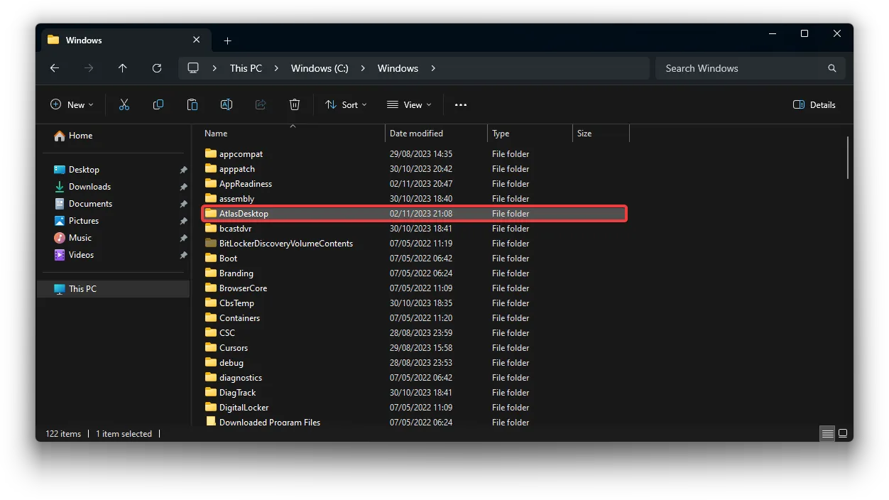 Atlas Folder Missing - Atlas Documentation