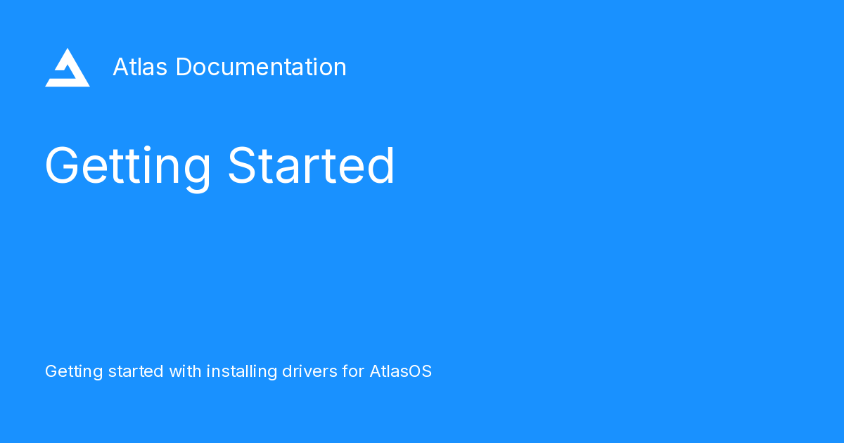 Getting Started - Atlas Documentation